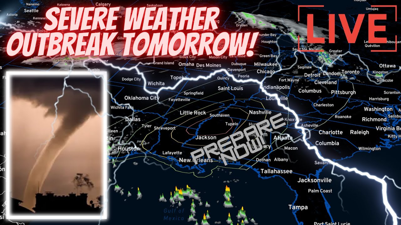 Tornado Outbreak Likely Tomorrow.... Live Weather Forecast - YouTube