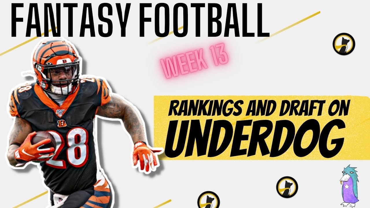Week 13 Fantasy Football Rankings and Underdog Fantasy Draft - YouTube