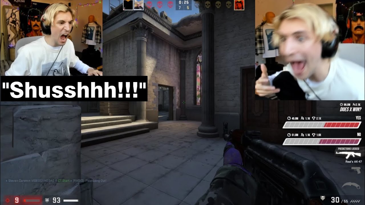 xQc Carrying Or Got Carried? - CS:GO Full Squad (Jesse, Dizzy, Poke ...