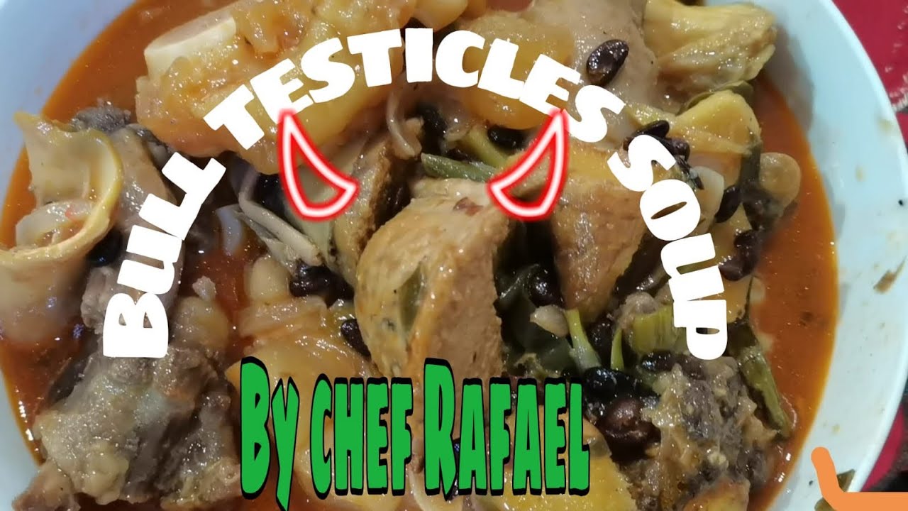 Eating bull testicles soup with friends - YouTube