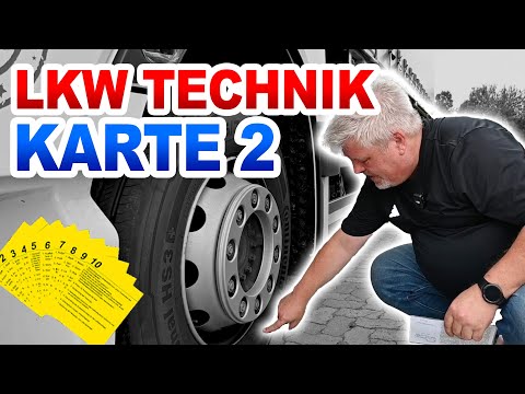 Karte 2 der Abfahrtkontrolle für die Fahrprüfung Klasse C | LKW Technik Karten 🛠️📋