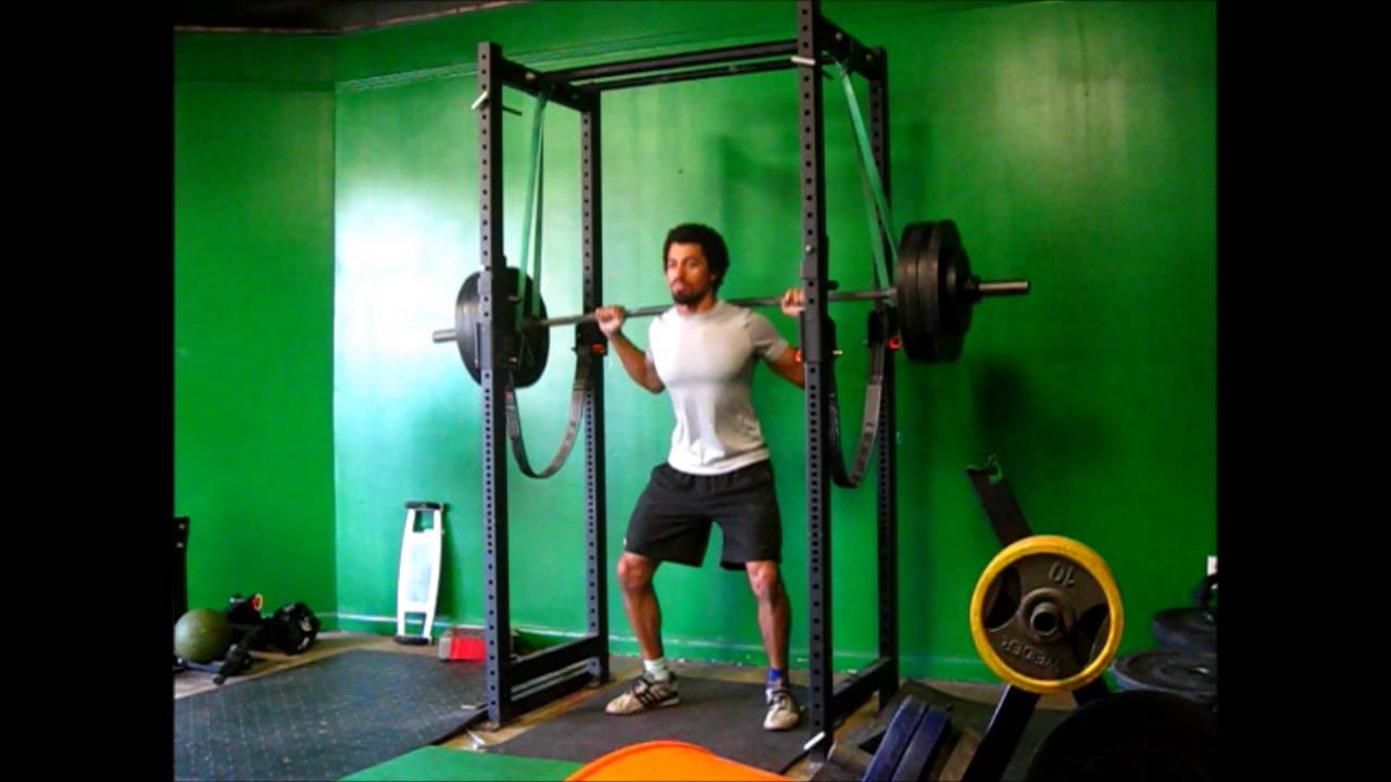 455 Reverse Band Squat - YouTube