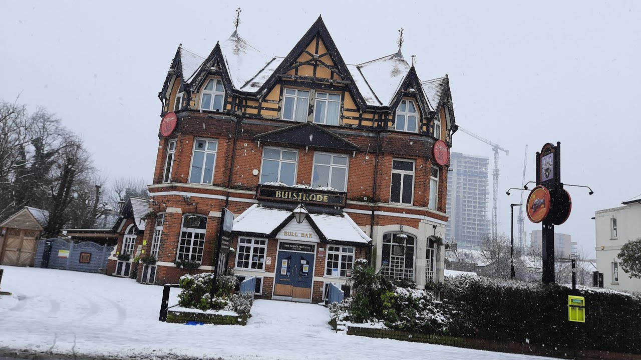 Snowfall in Hounslow London - Hounslow Central Tube Station - England ...
