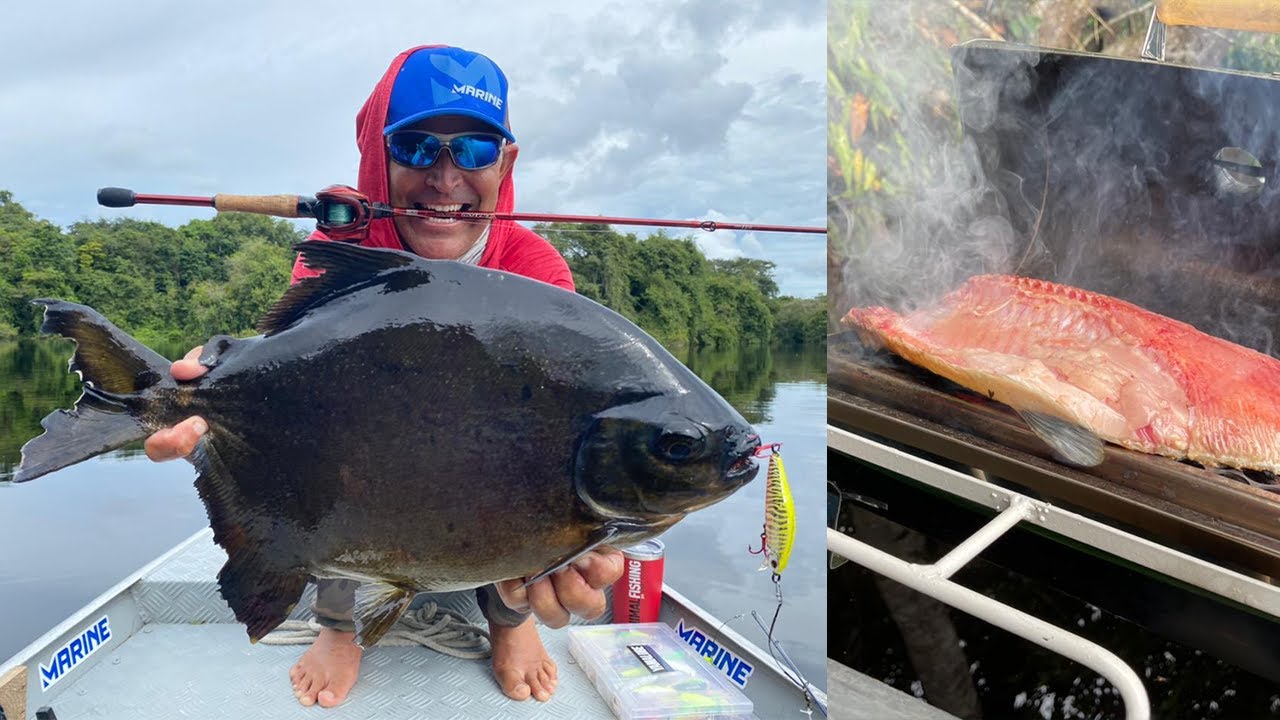 CAUGHT PACU AND MADE BAKED FISH IN THE BOAT (ASMR) - YouTube