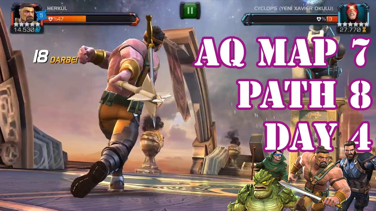 HERCULES GOES TO AQ MAP 7 | PATH 8 | DAY 4 - MCOC - YouTube