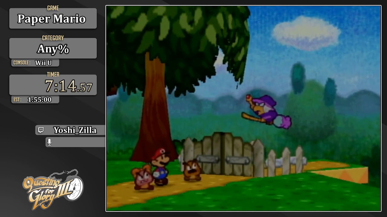 Questing for Glory 3: Paper Mario Any% by Yoshi_Zilla - YouTube