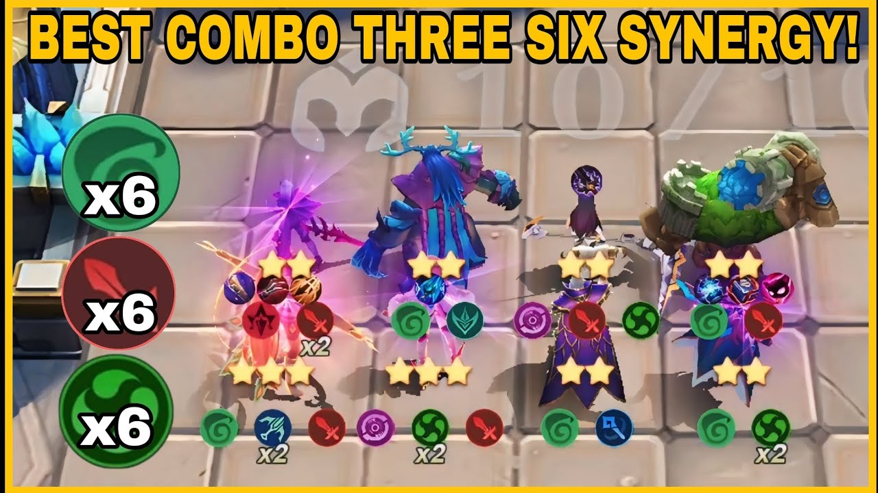 THREE SIX SYNERGY COMBO! STRONGEST COMBO | WEAPON MASTER,NATURE SPIRIT ...