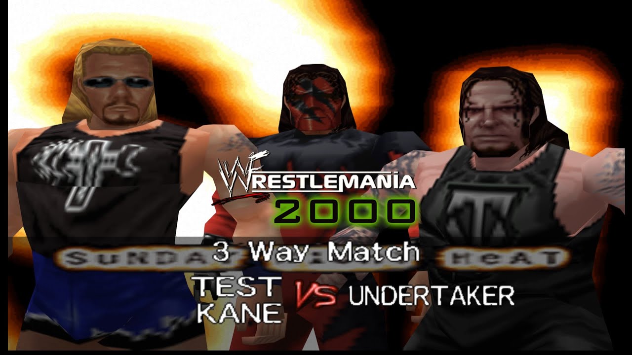 WWF Wrestlemania 2000 | Test vs Undertaker vs Kane | Exhibition ...