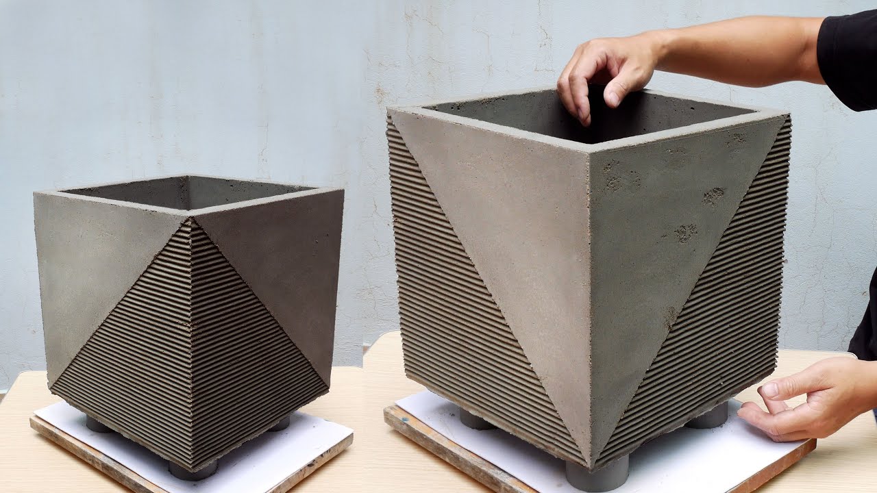 Unveiling Cement's Hidden Artistry: DIY Flower Pot Casting in Wooden ...