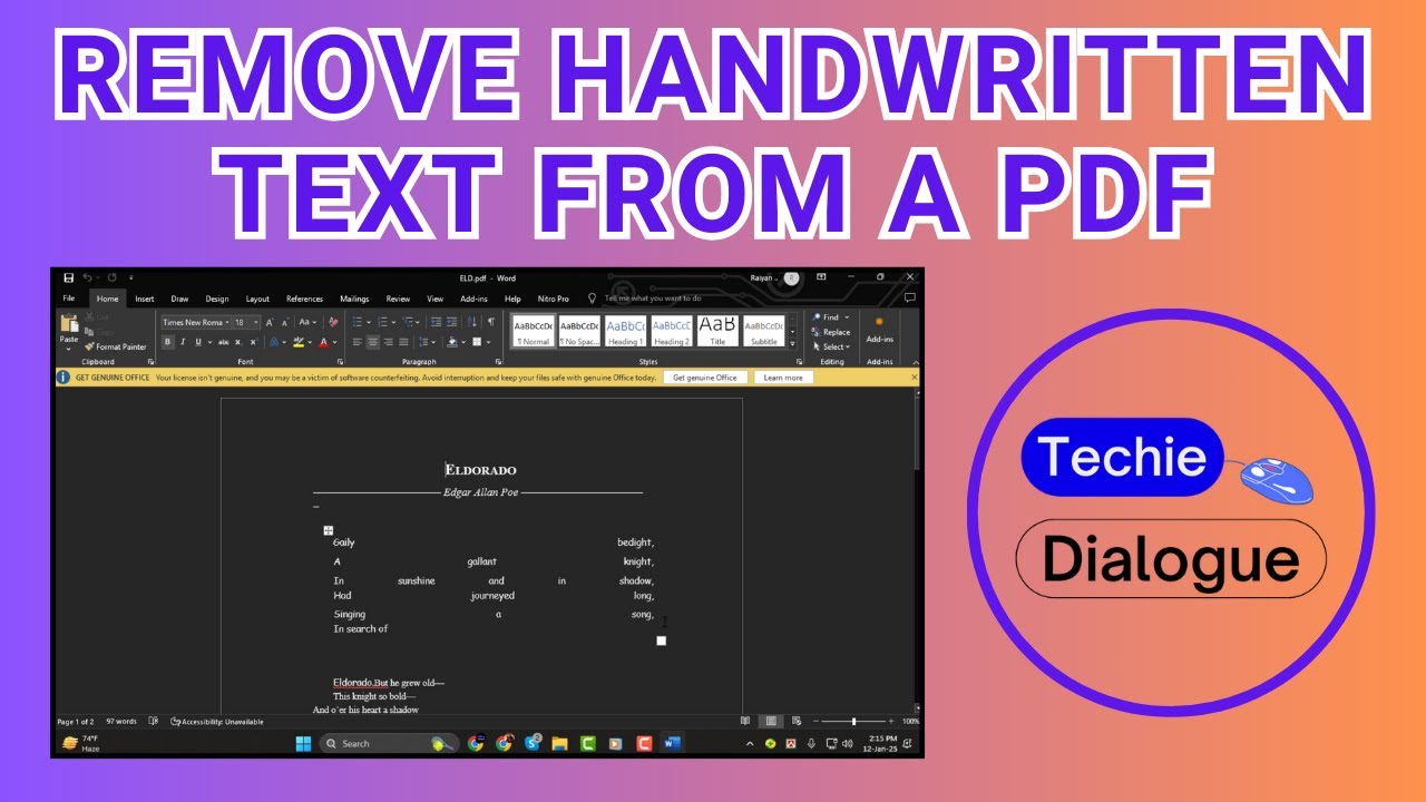 How to Remove Handwritten Text From a PDF - Full Tutorial [2025] - YouTube