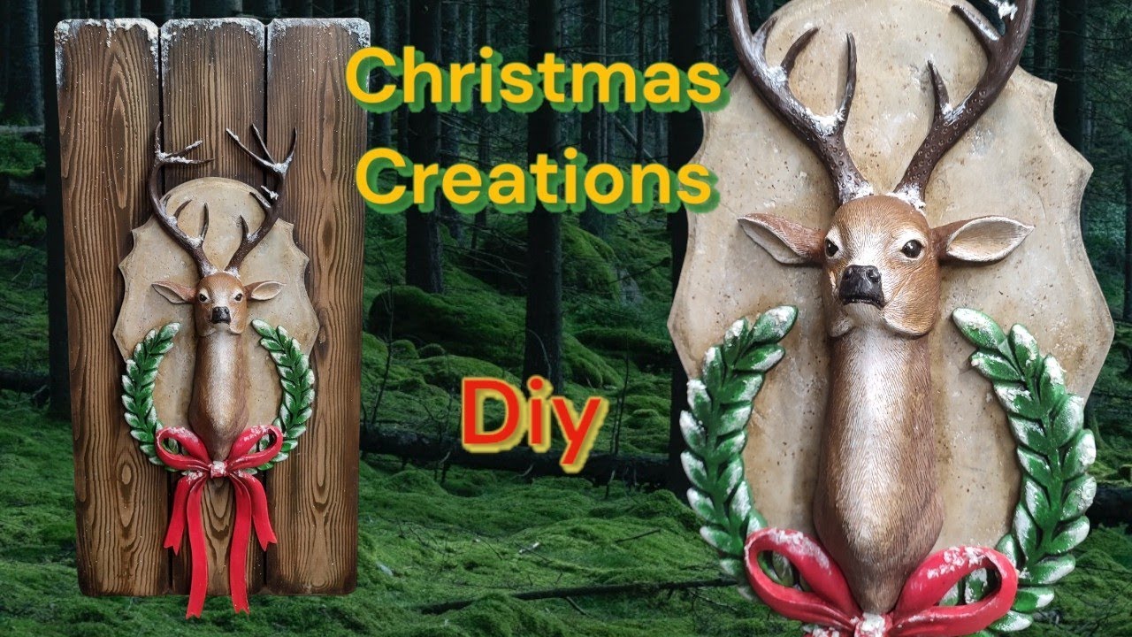 χριστουγεννιάτικο πάνελ με ελάφι. Christmas decor. dear , diy. how to ...