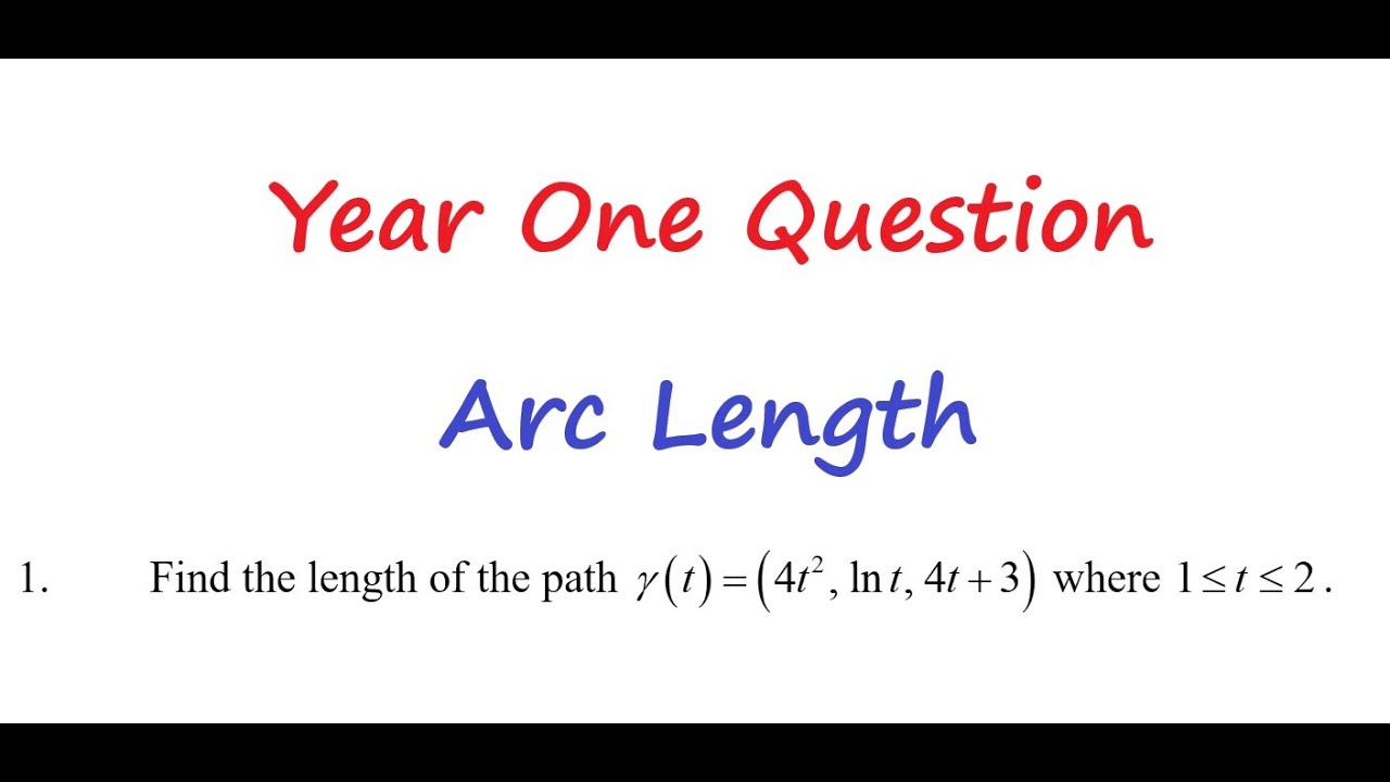 [[Year One 問數]]Advance Maths Q20250506|| q1|| Arc Length of a curve ...