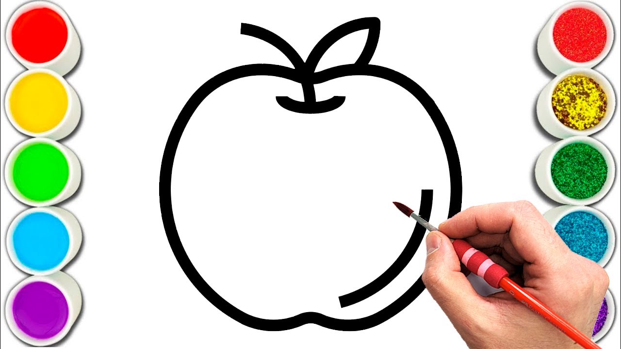 Apple Drawing, Painting & Coloring For Kids and Toddlers_ Child Art ...