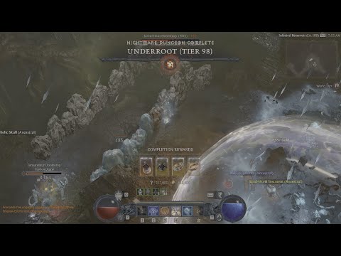 Diablo 4, Underroot, T98, Nightmare Dungeon Run, Blizzard Sorc - YouTube