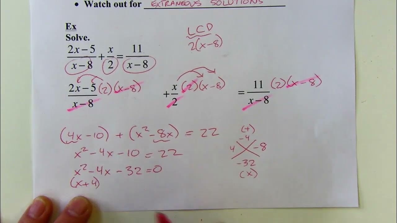 Algebra 2 - Big Ideas 7.5 - Solving Rational Equations - YouTube