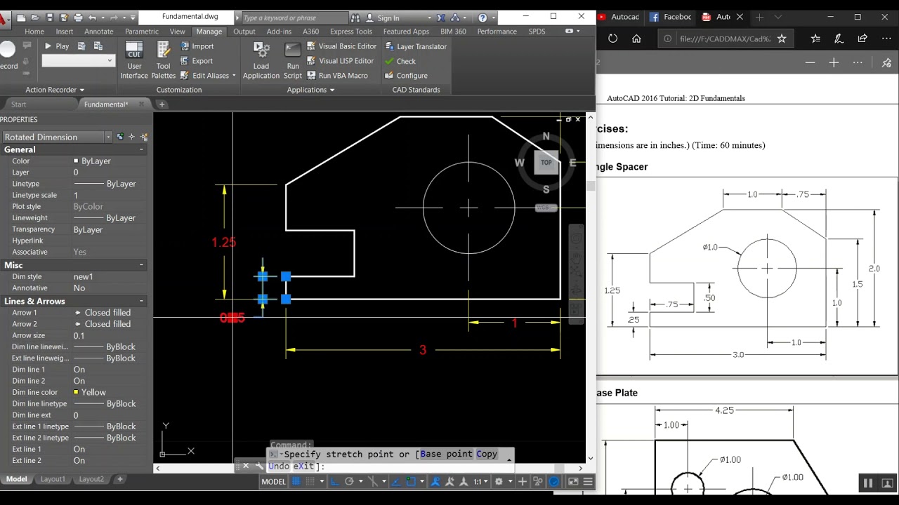 Autocad - The Angle Spacer - YouTube