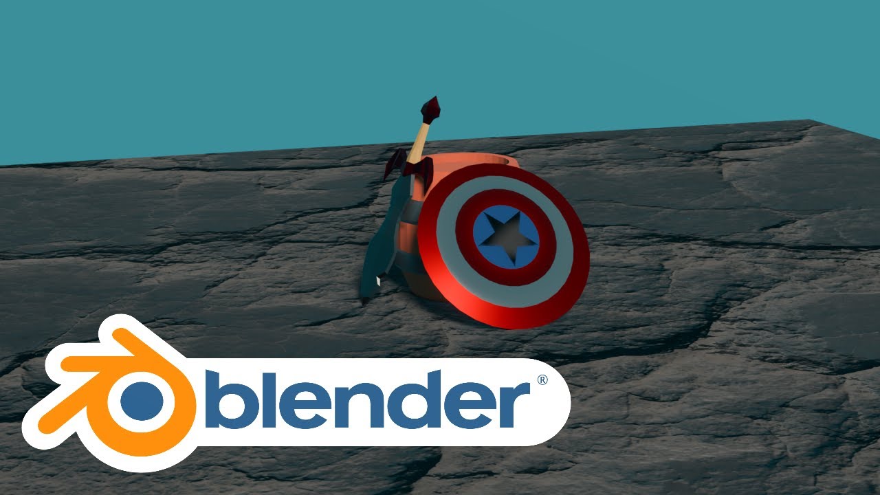 Captain America's Shield & a sword made in Blender - YouTube