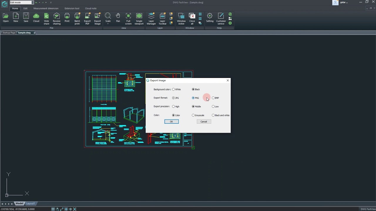 How to convert DWG to Image in DWG FastView for PC? - YouTube