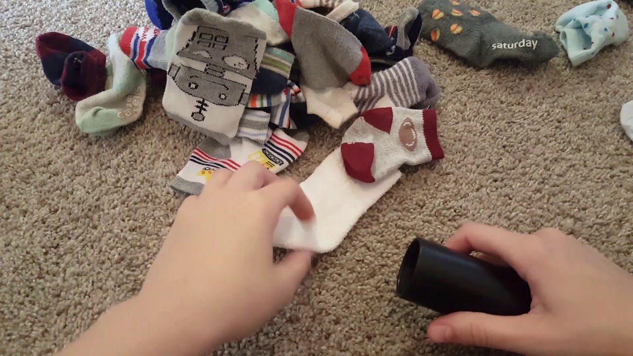 Vacuuming up baby socks - YouTube