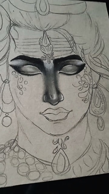 SHIV SHAKTI#Ardhnarishwar#drawing - YouTube
