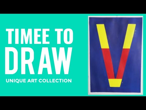 V letter acrelic colour painting | Simple acrelic colour drawing - YouTube