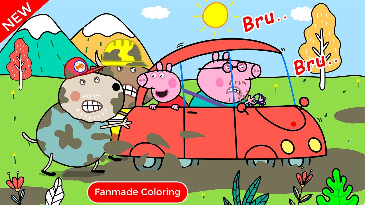 Help! Daddy Pig's Car Has A Problem! Peppa Pig Fanmade Coloring Story - YouTube