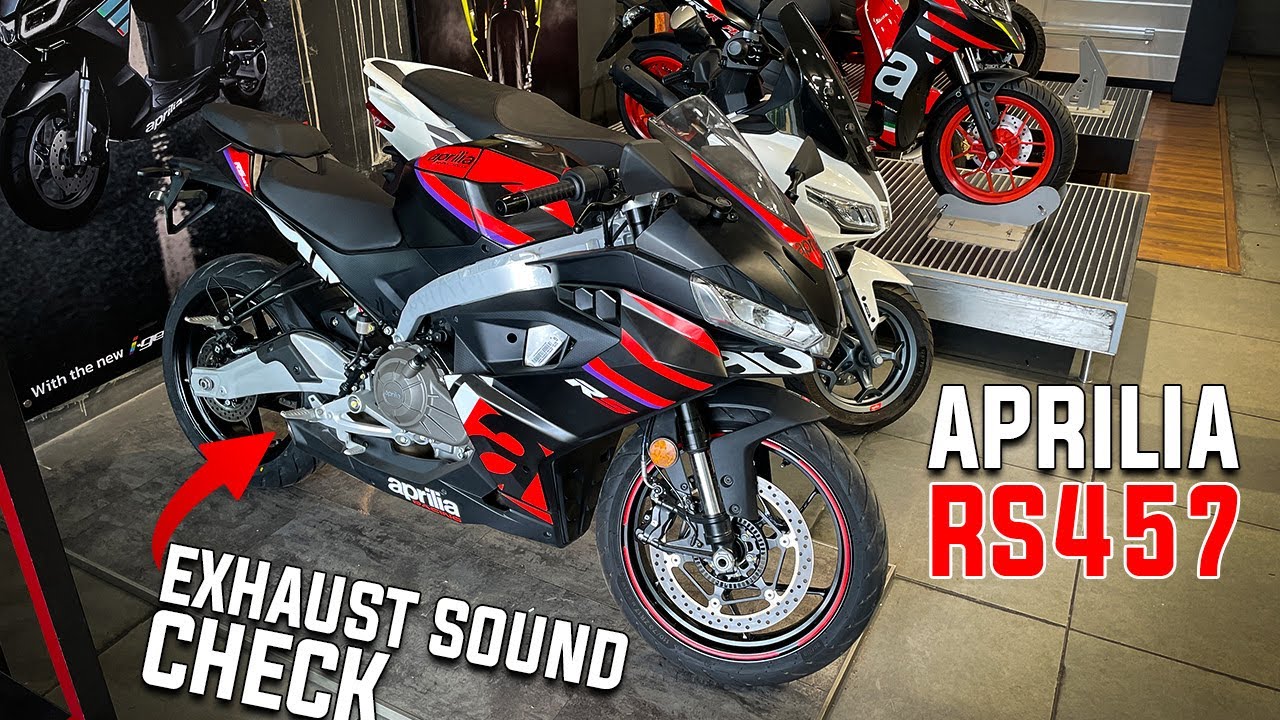 New Aprilia RS457 Stock Exhaust Sound Check - YouTube