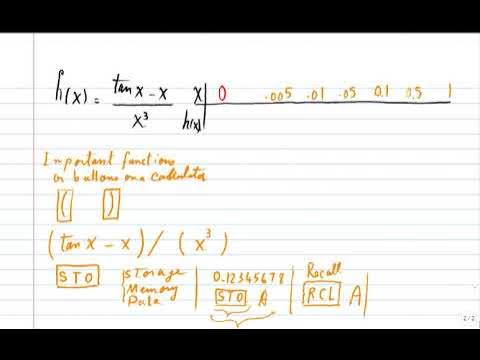 Calculus I, Lecture 3, Limits, Part 2, Numerical Example, Precision - YouTube