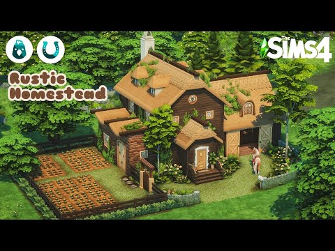 Small Rustic Homestead 🌱 The Sims 4 Speed Build | Two Packs: Cottage ...