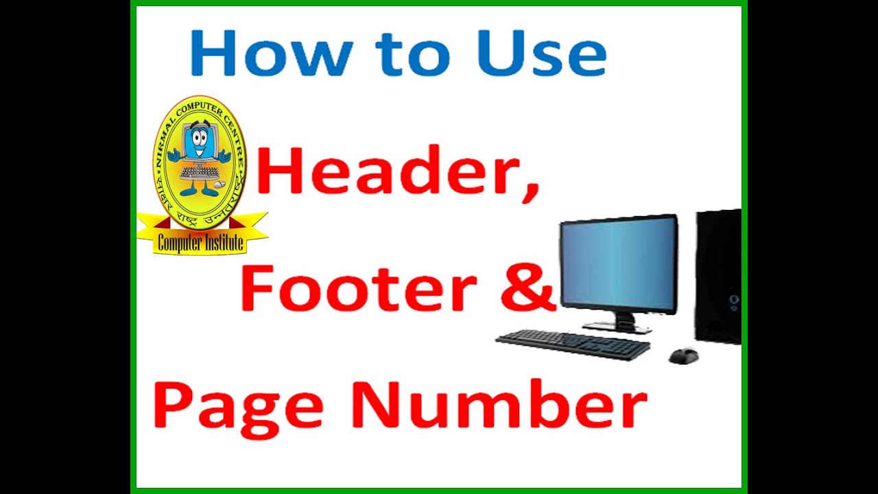 How to Use Header Footer & Page Number - YouTube