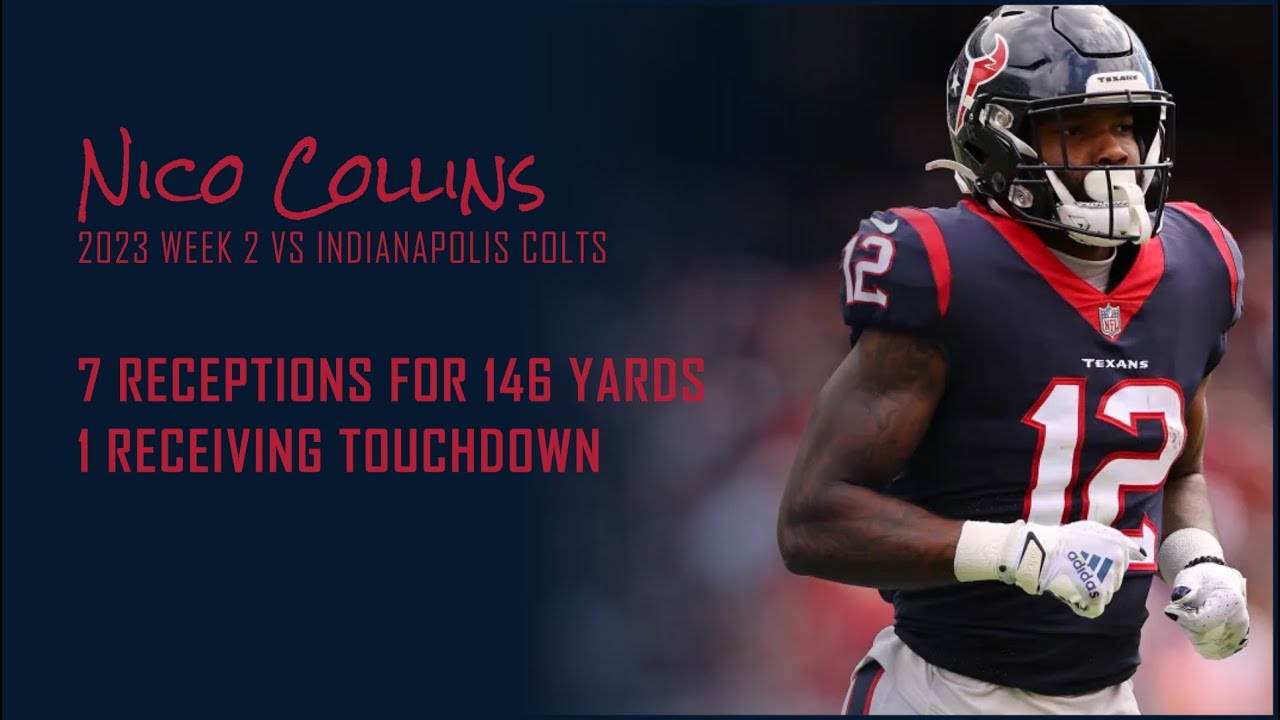 Nico Collins Every Target and Catch vs Indianapolis Colts | 2023 Week 2 ...