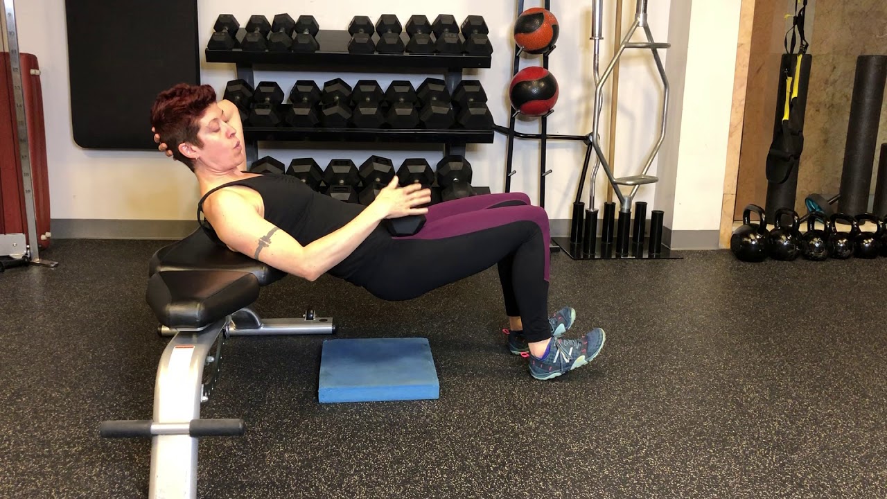Bench Hip Lift with Dumbbell | Reimagym.com - YouTube