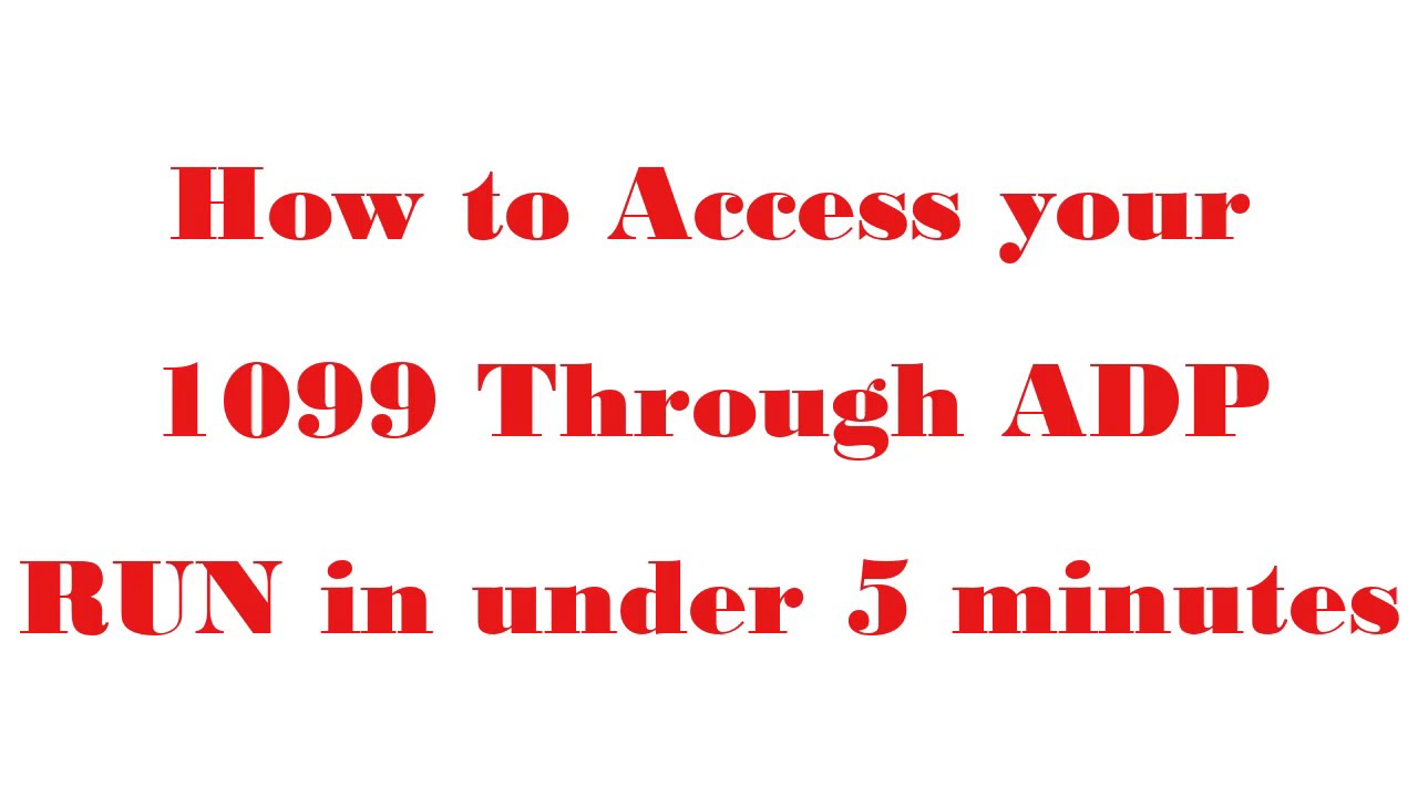 ADP 1099 Access - YouTube