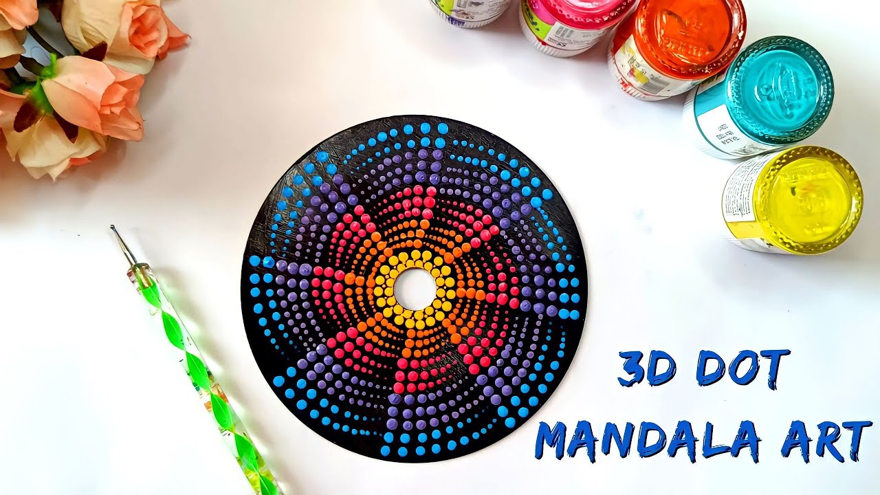 Unbelievable Art Transformation: Transform a CD into a 3D Dot Mandala ...