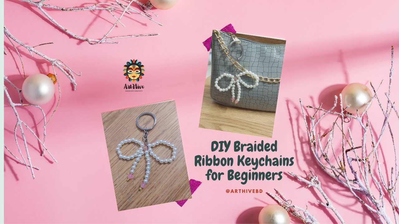 DIY Braided Ribbon Keychains for Beginners | Cute Bow Keychain for ...