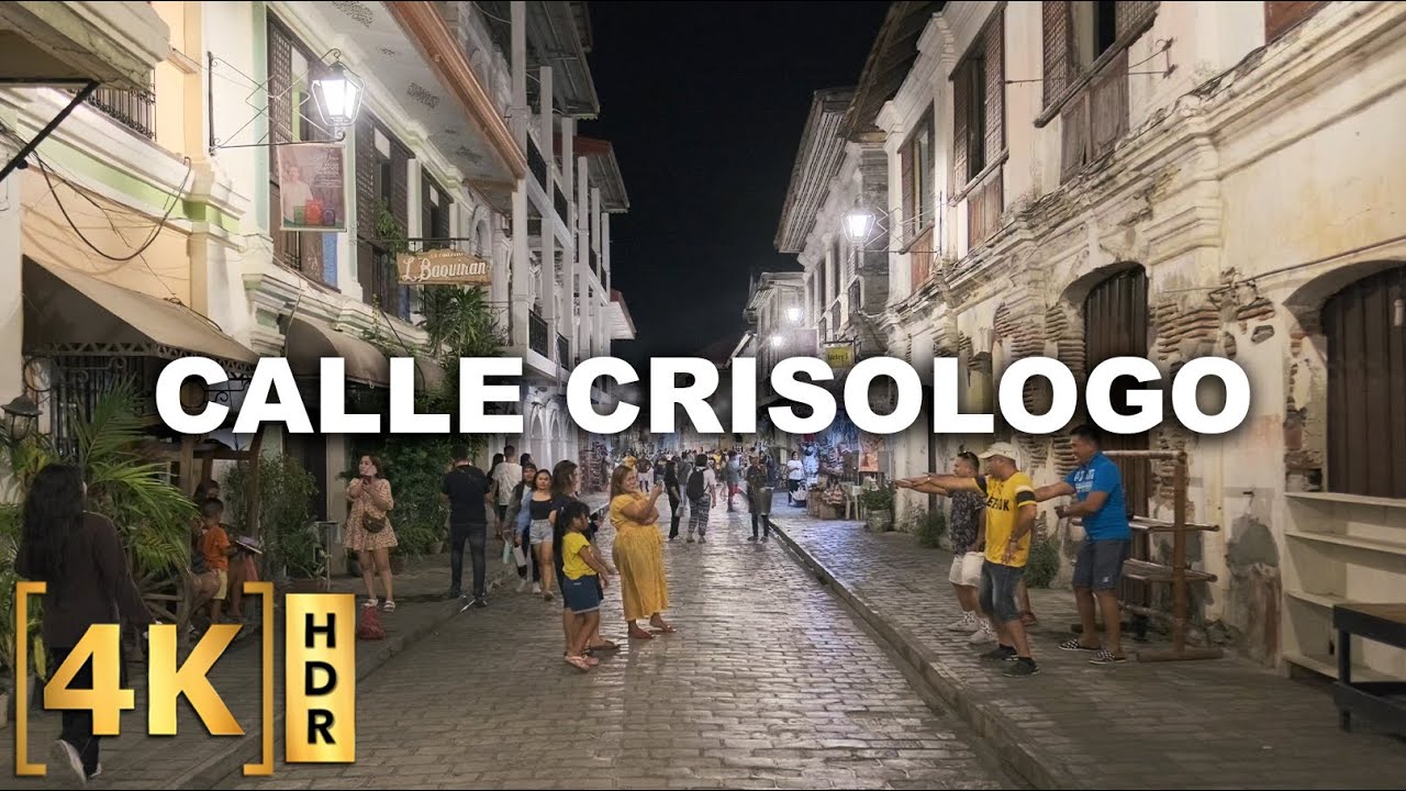 Vigan City Relaxing Night Walk | Calle Crisologo | 4K HDR | Ilocos Sur ...