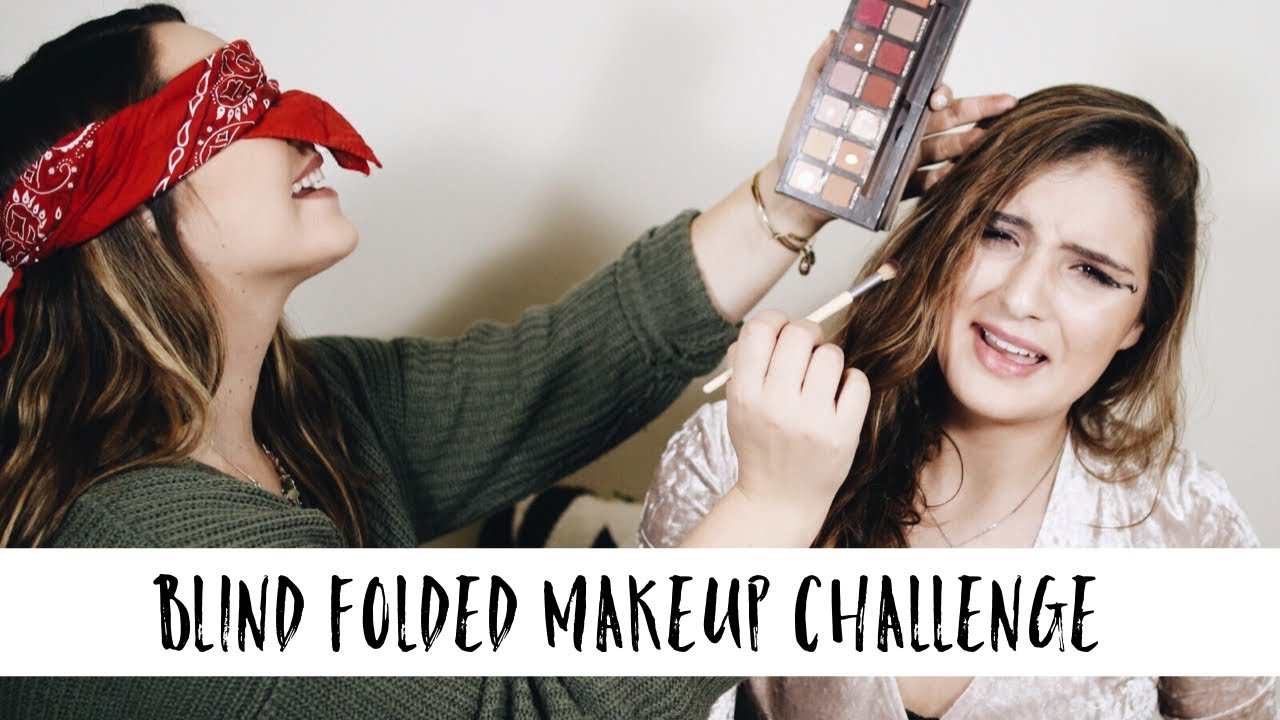 5 MINUTE BLIND FOLDED MAKEUP CHALLENGE W/ SOFIA CONTE - YouTube