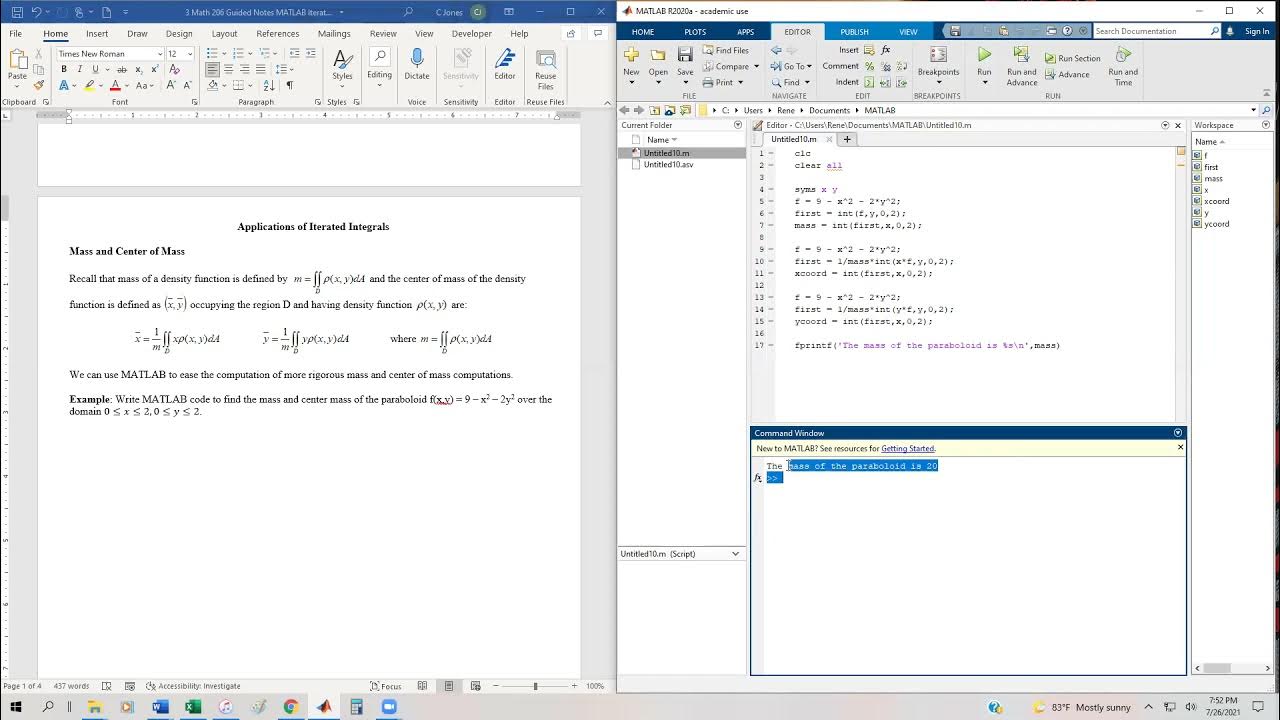 3 2 Iterated Integrals in MATLAB - YouTube