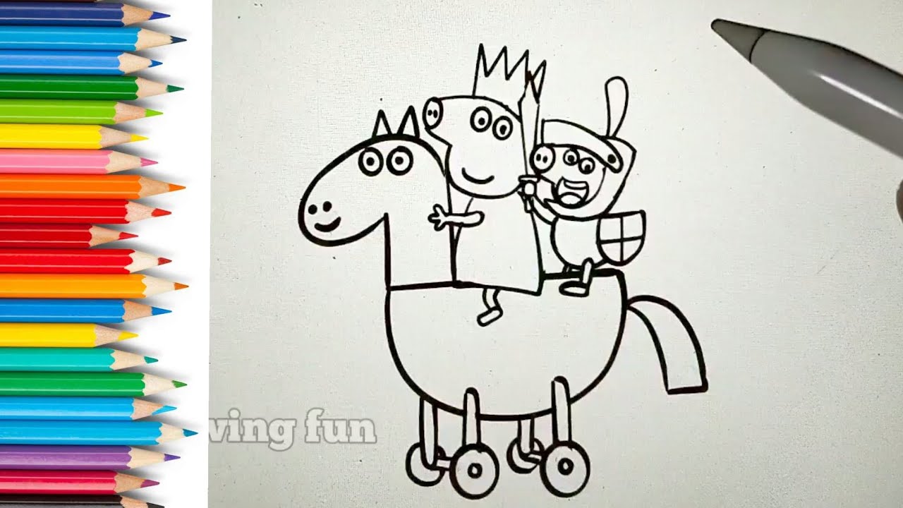 the knight Goerge is saving princess peppa || Peppa pig Fanmade Drawing ...