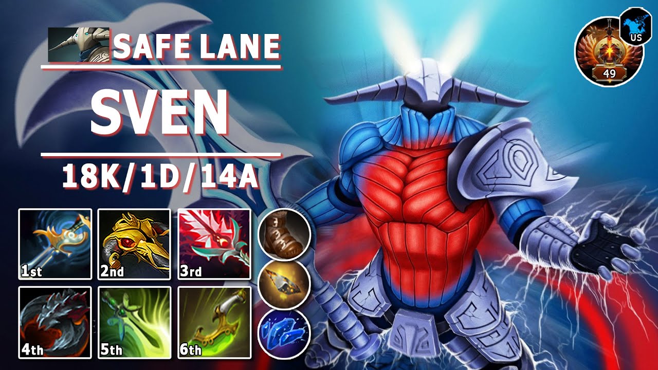 Sven Safe Lane Carry | 7.32b | Pos 1 Sven Play | Dota 2 Immortal ...