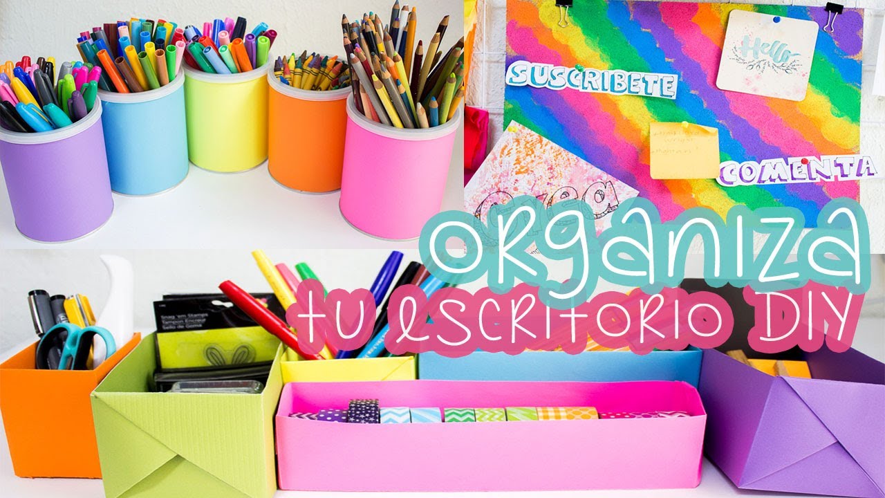 ORGANIZA Y DECORA TU ESCRITORIO CON 3 IDEAS DIY// BigCrafts - YouTube