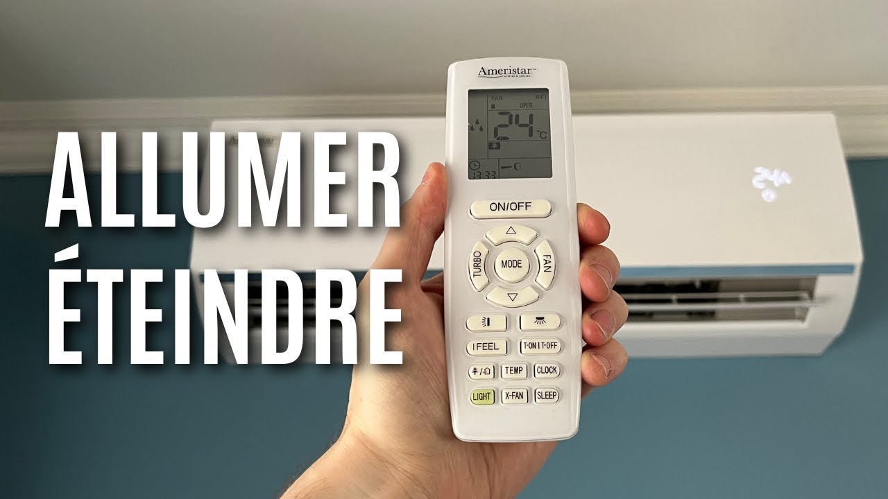 Comment allumer ou éteindre le climatiseur mural Ameristar - YouTube