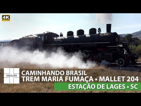 Trem MARIA FUMAÇA Lages | Locomotiva a vapor Mallet 204