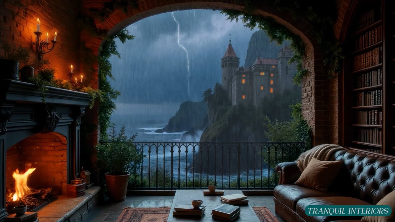 Escape to a Rainy Cliffside Castle - Relaxing Ambience for Sleep, Study ...