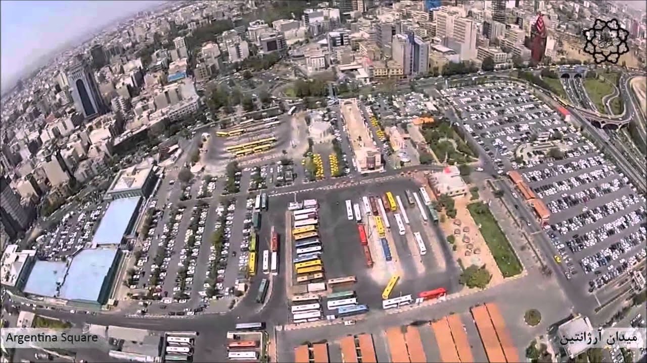 Aerial Shot of Tehran's Argentine Square - YouTube