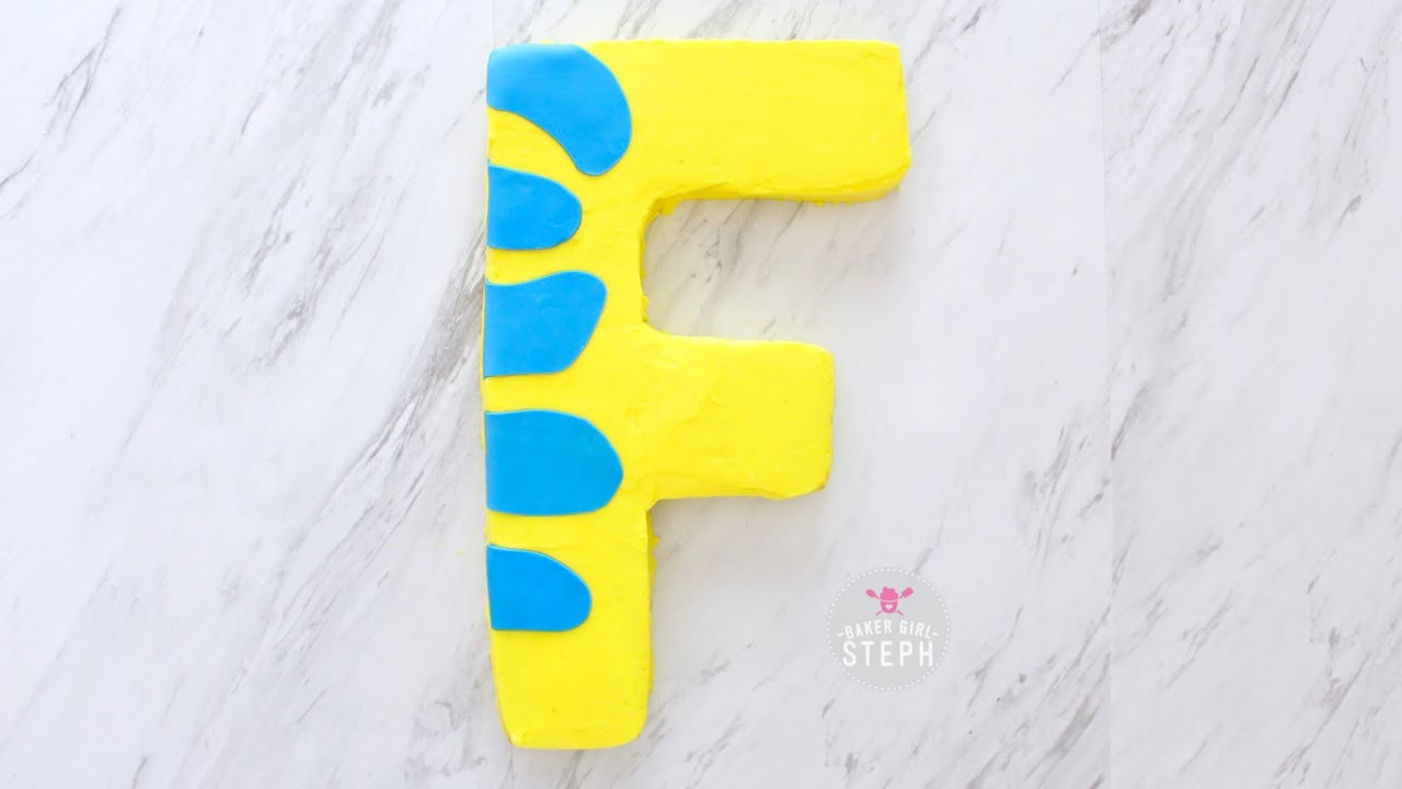 FLOUNDER 'F' CAKE || Disney Alphabet Cake || The Little Mermaid - YouTube