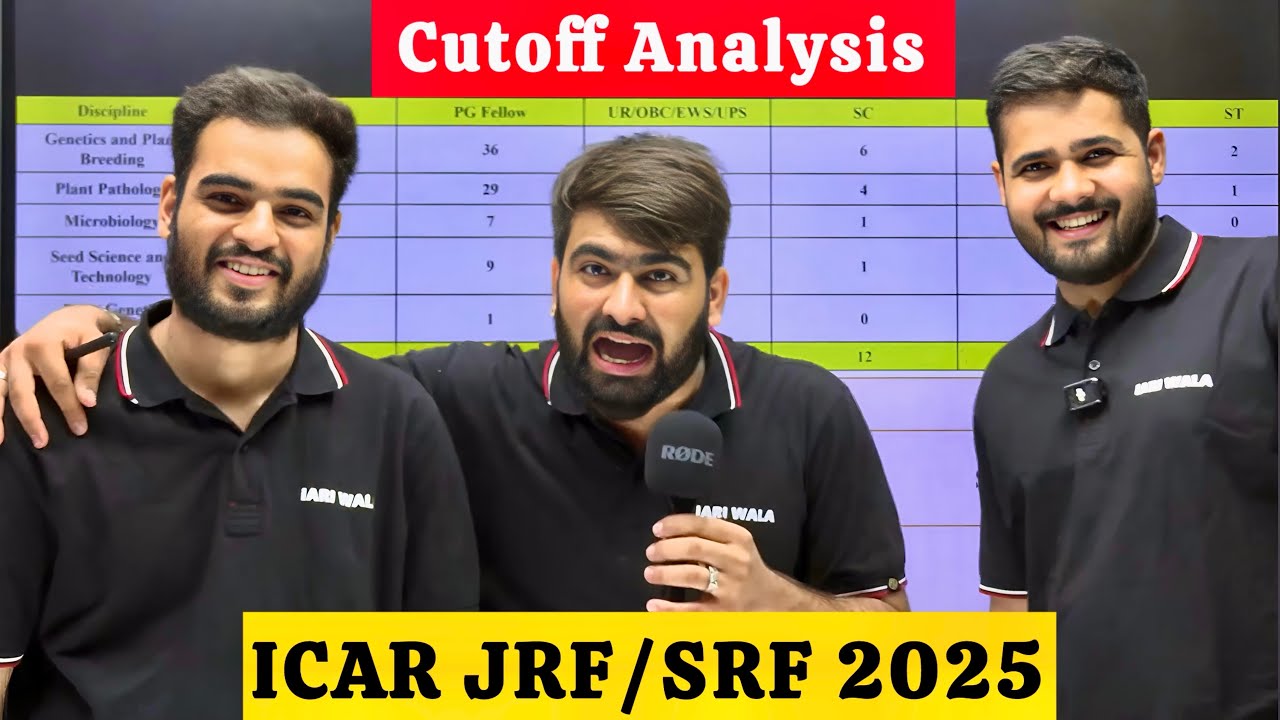 CUTOFF | Safe Score ? | ICAR JRF/SRF 2025 🚨🚨 - YouTube