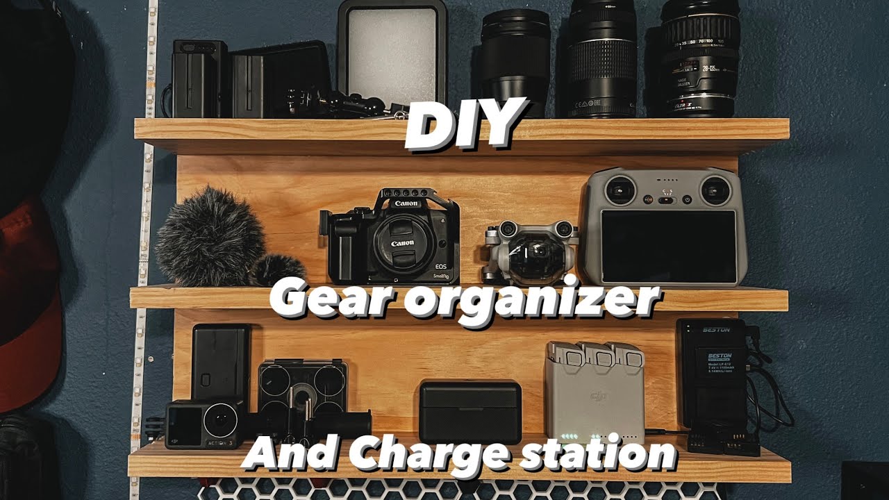 How to Build Floating Shelves - Charges and Organizes Camera Gear ...