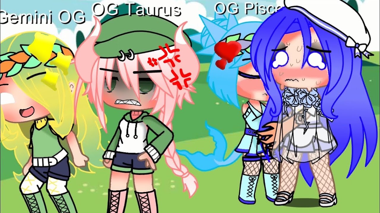 She’s starting at us Gacha club zodiac signs cancer ♋️ x pisces ♓️ ...