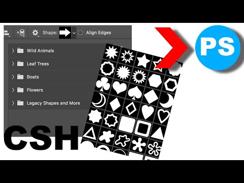 Save custom shapes CSH files in photoshop tutorial - YouTube